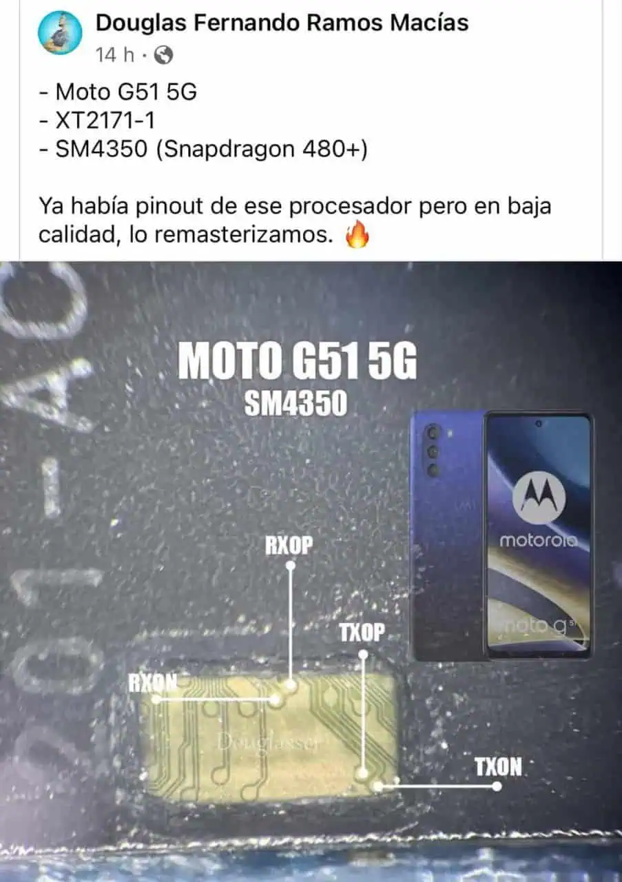 MOTOROLA G51 ISP PINOUT